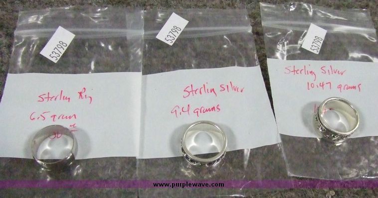 (3) Sterling silver rings in Manhattan, KS | Item 6493 sold | Purple Wave