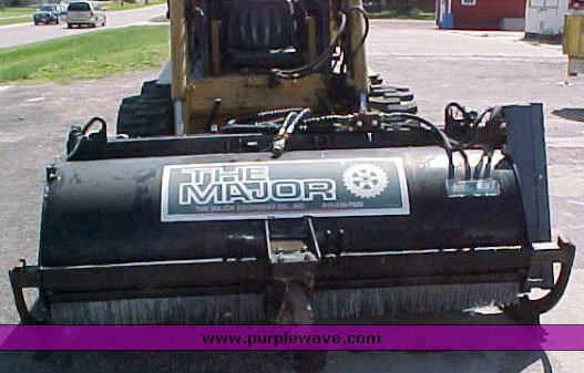 The Major LA15 72" skid steer mount bucket and brush combo sweeper in ...