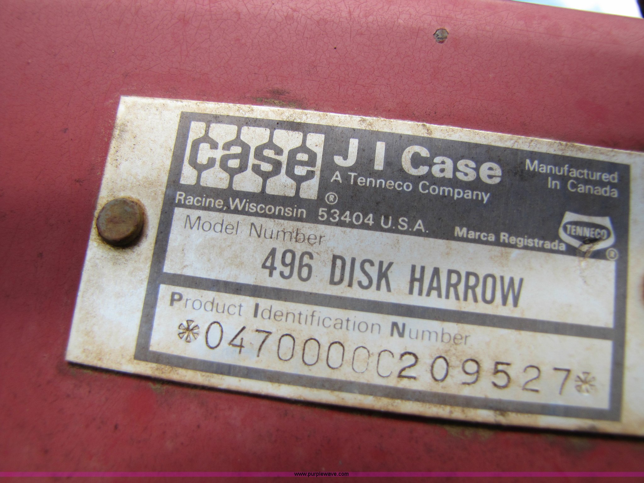 Case IH 496 disk in Floydada, TX | Item 3487 sold | Purple Wave