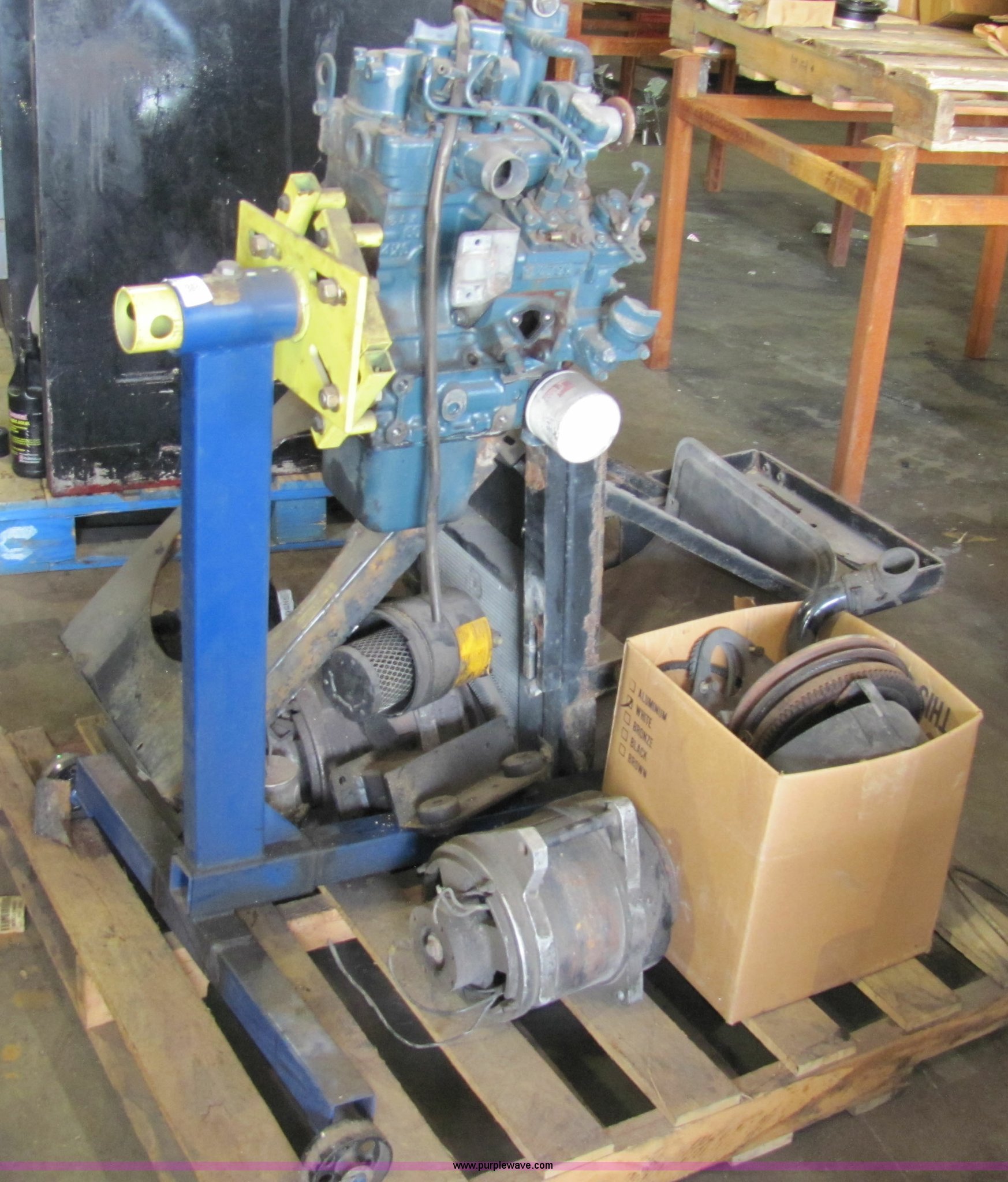 Cummins 750 lbs capacity engine stand with Kubota engine and assorted ...