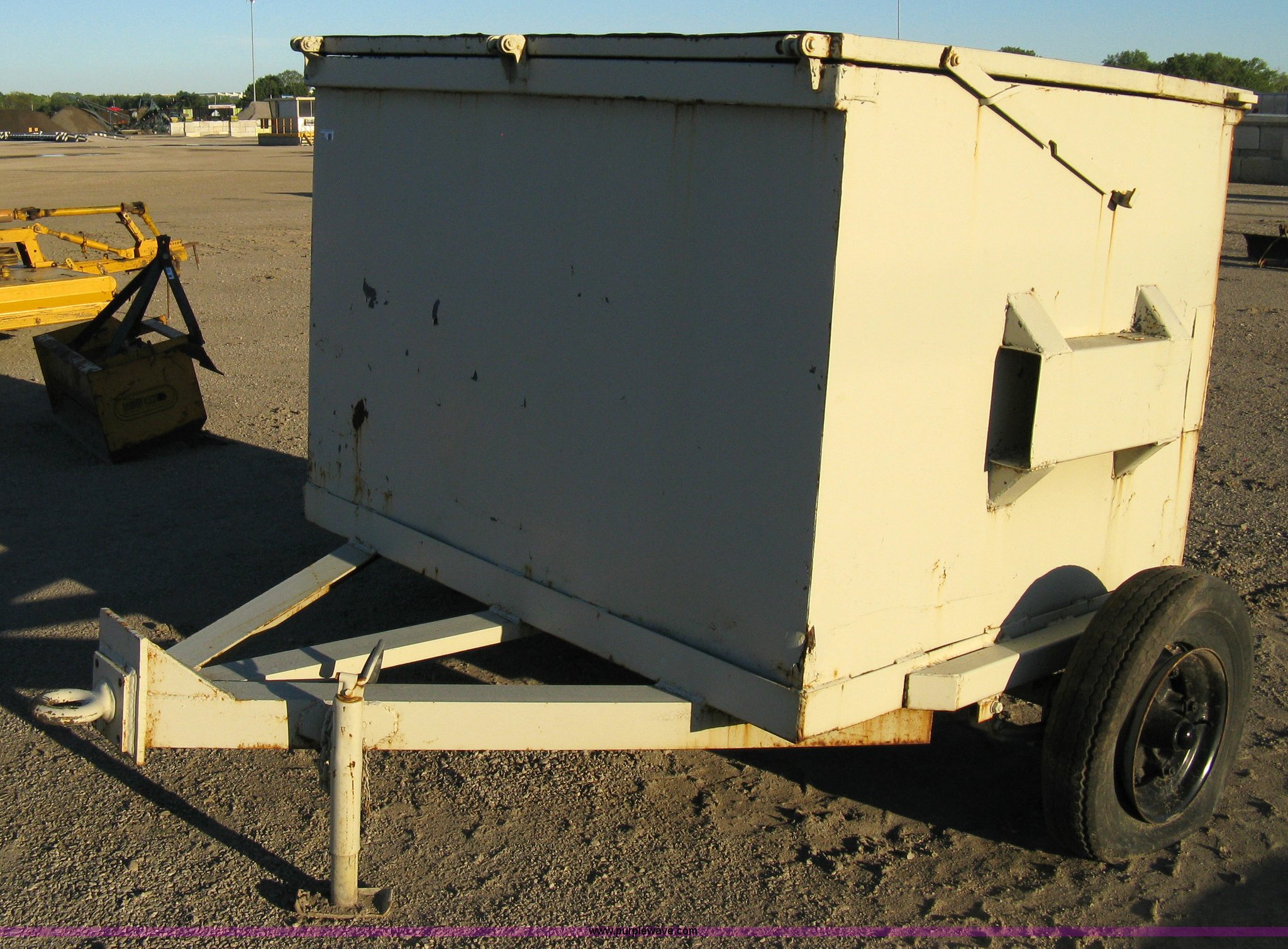 Steel trash dumpster mounted on pintle hitch dolly in Wichita, KS ...