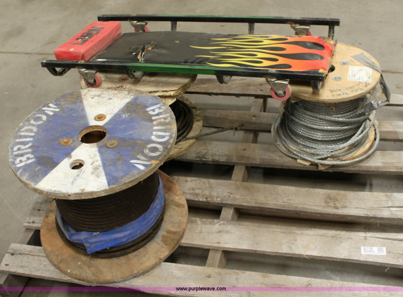 (3) rolls of steel cable in Colwich, KS | Item 6118 sold | Purple Wave
