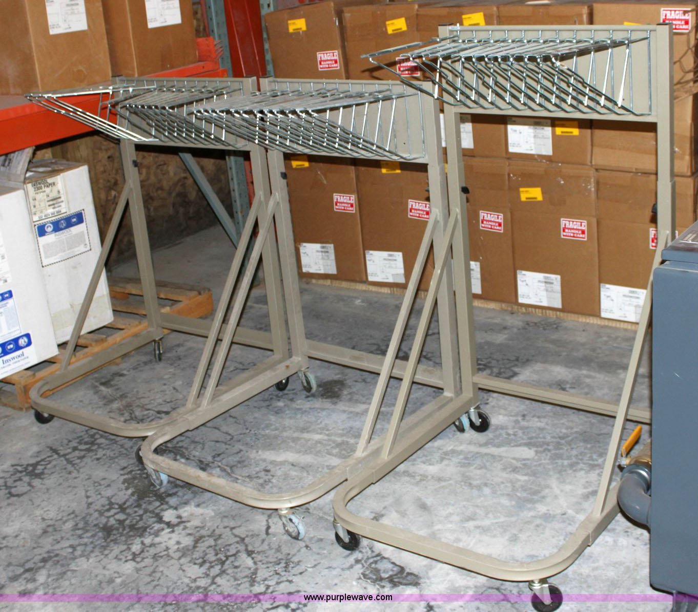 (3) metal racks in Colwich, KS | Item 6540 sold | Purple Wave