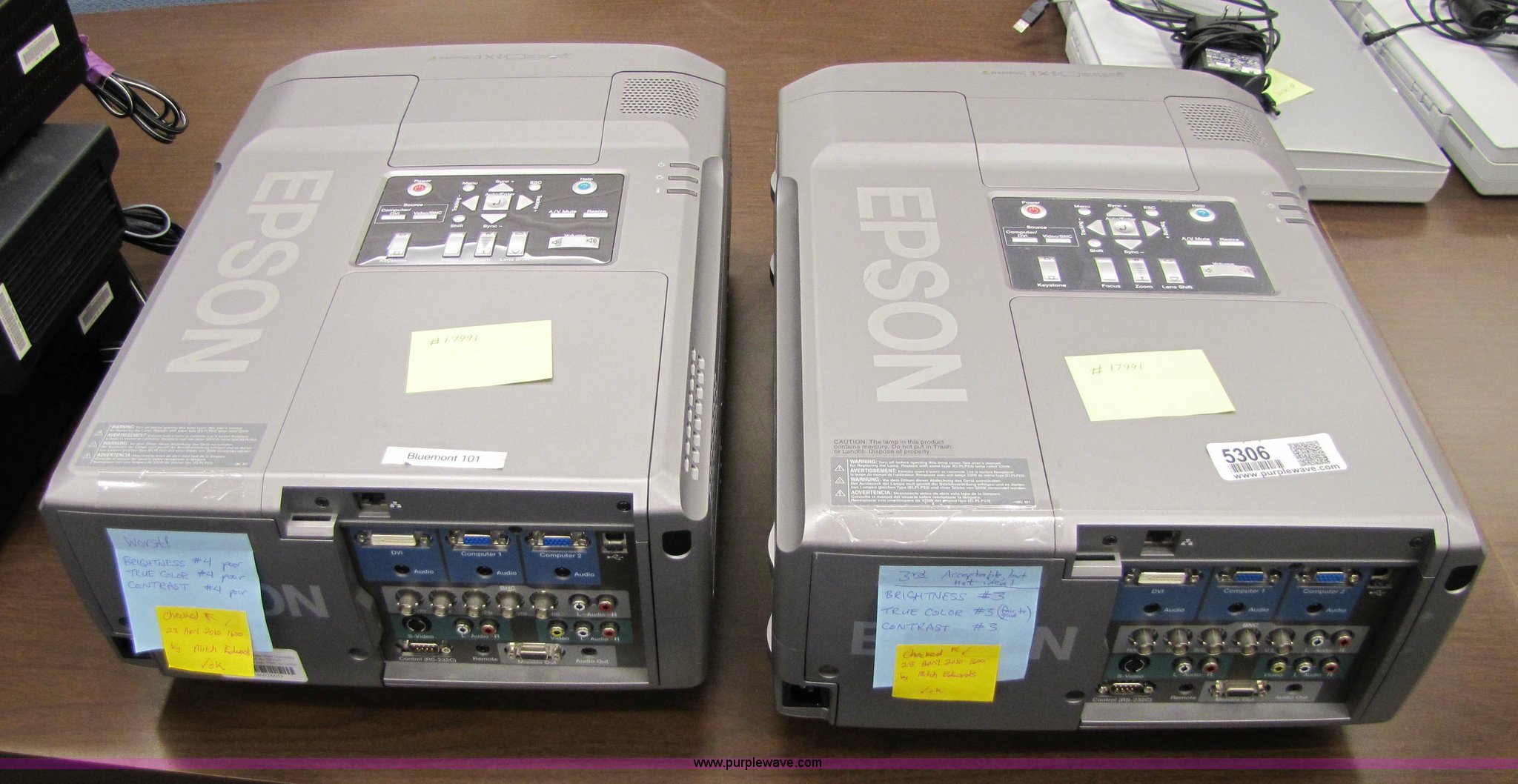 (2) Epson 8300 data projectors in Salina, KS | Item 5306 sold | Purple Wave