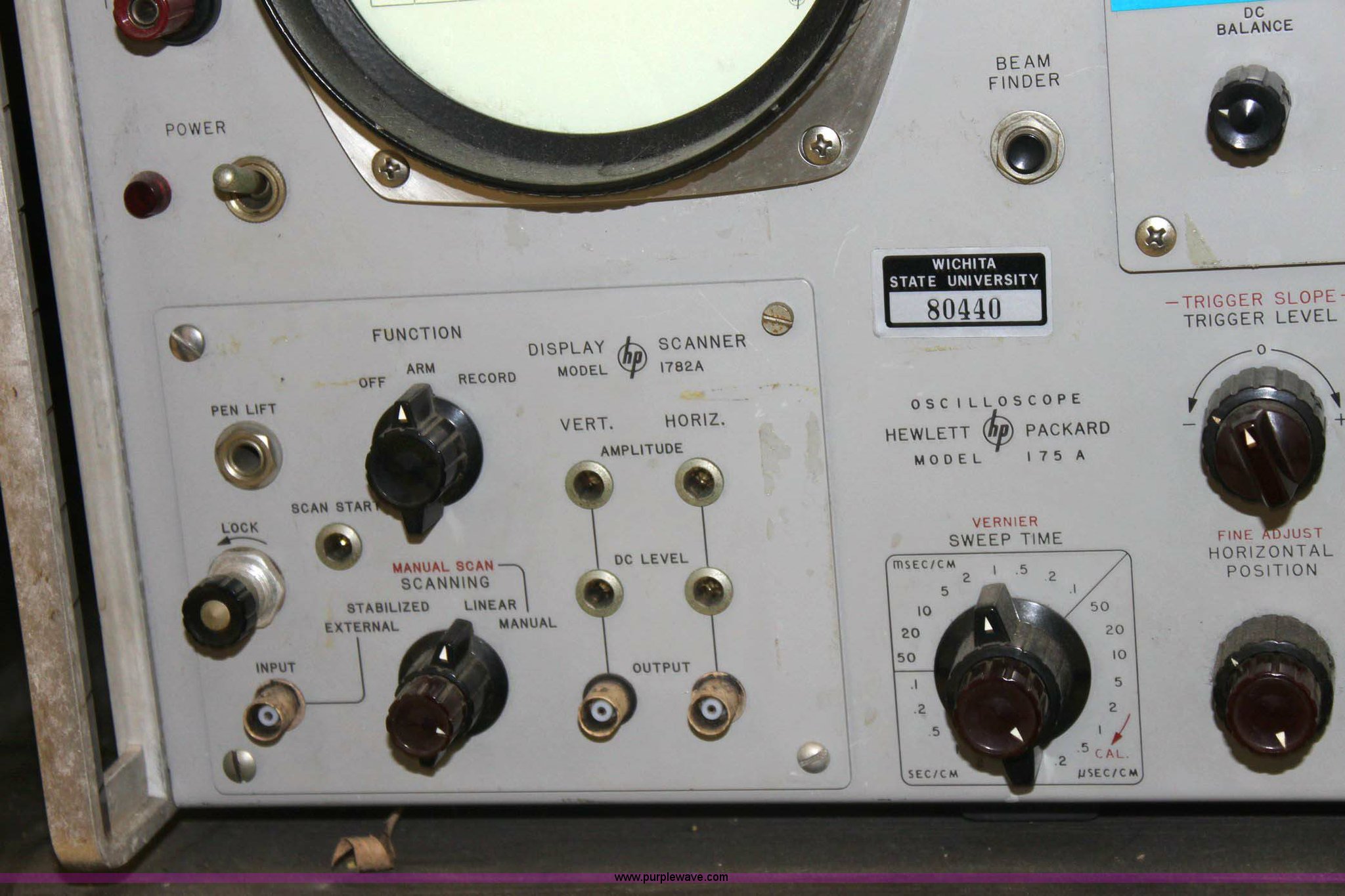 Hp 175A oscilloscope in Wichita, KS | Item 6224 sold | Purple Wave