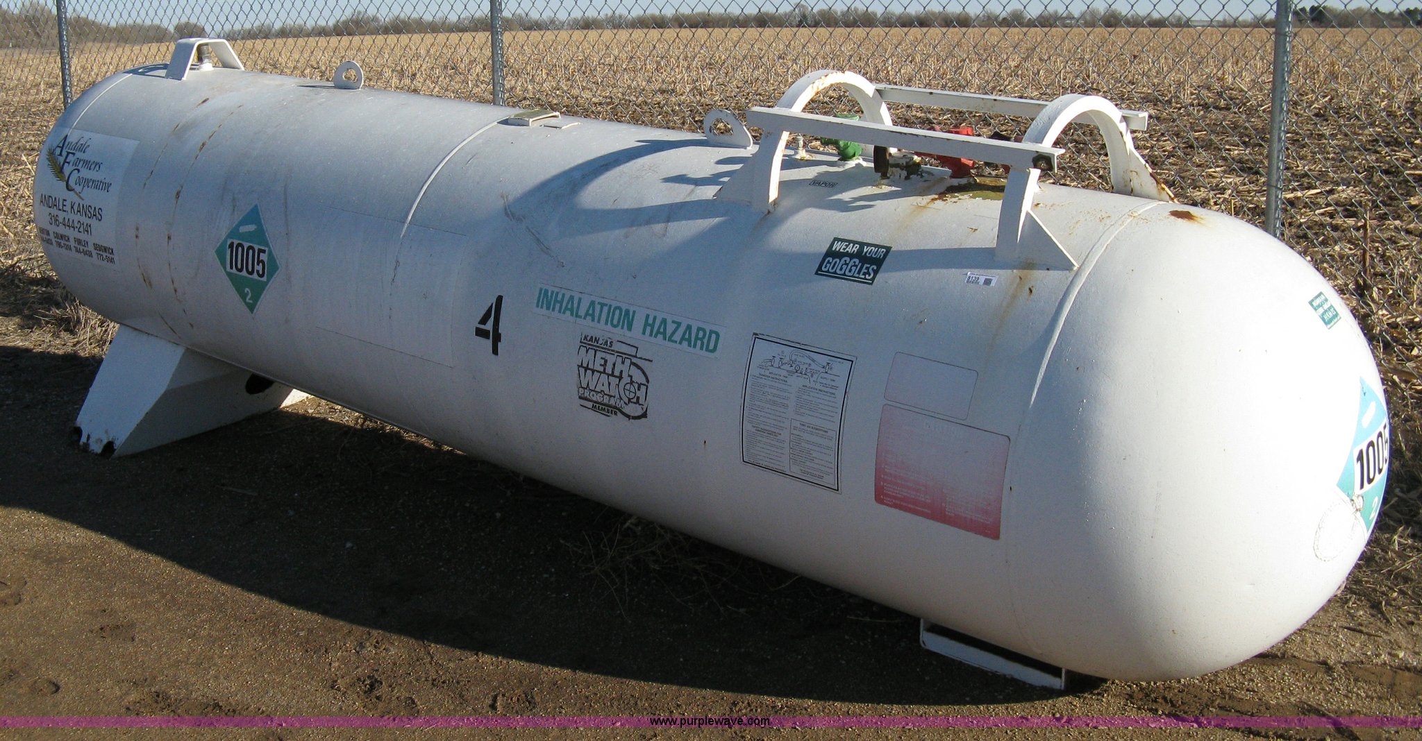 1,000 gallon NH3 tank, anhydrous in Andale, KS | Item 8139 sold ...