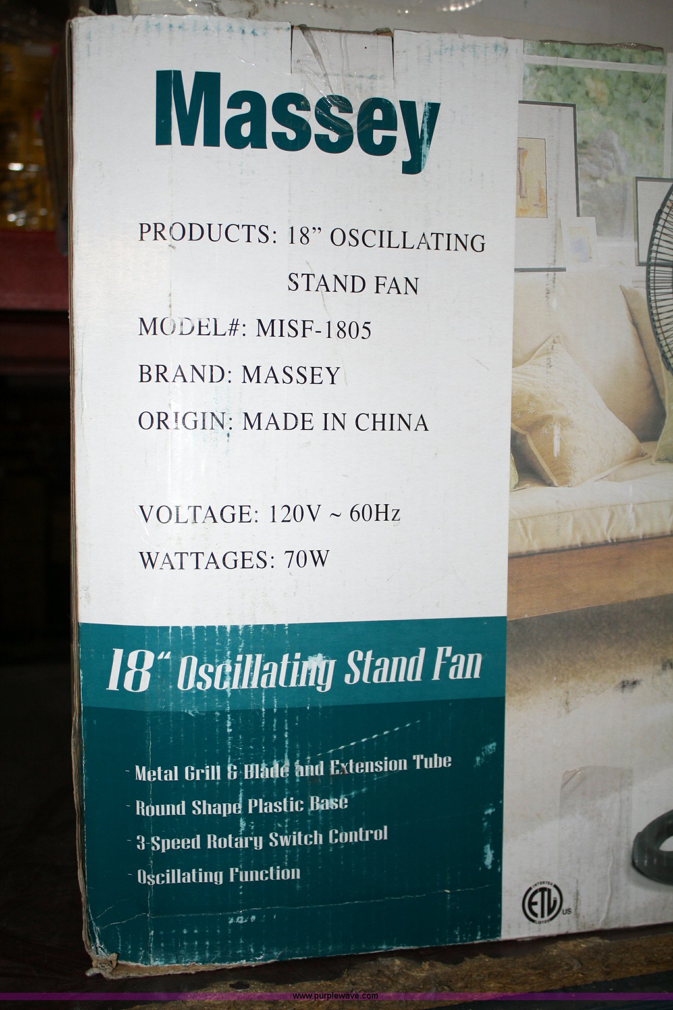 (7) Massey indoor fans in Spring Hill, KS | Item 4668 sold | Purple Wave