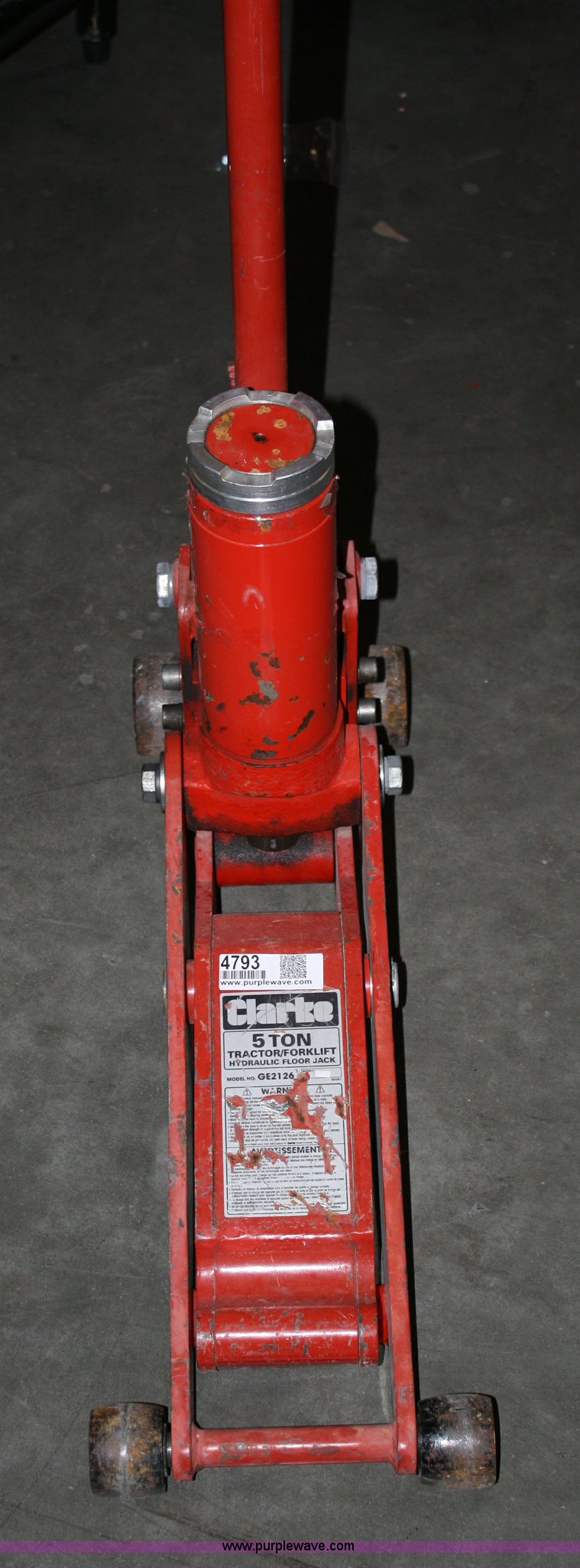 Clarke five ton hand jack in Spring Hill, KS | Item 4793 sold | Purple Wave