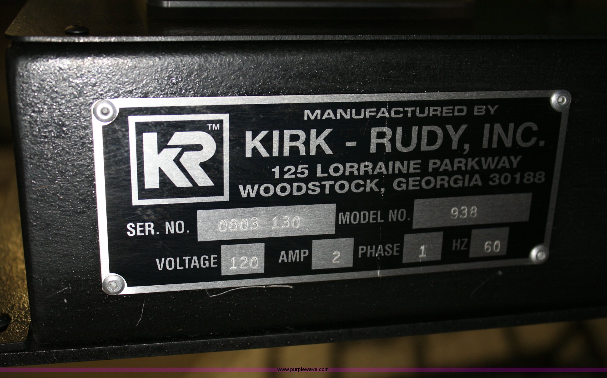 Kirk-Rudy NetJet inkjet addressing system with 12" conveyor, ramp ...