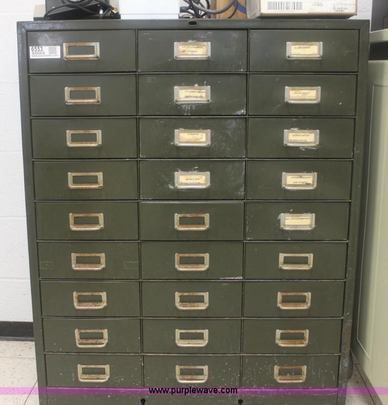 27 drawer metal cabinet in Wichita, KS | Item 6553 sold | Purple Wave