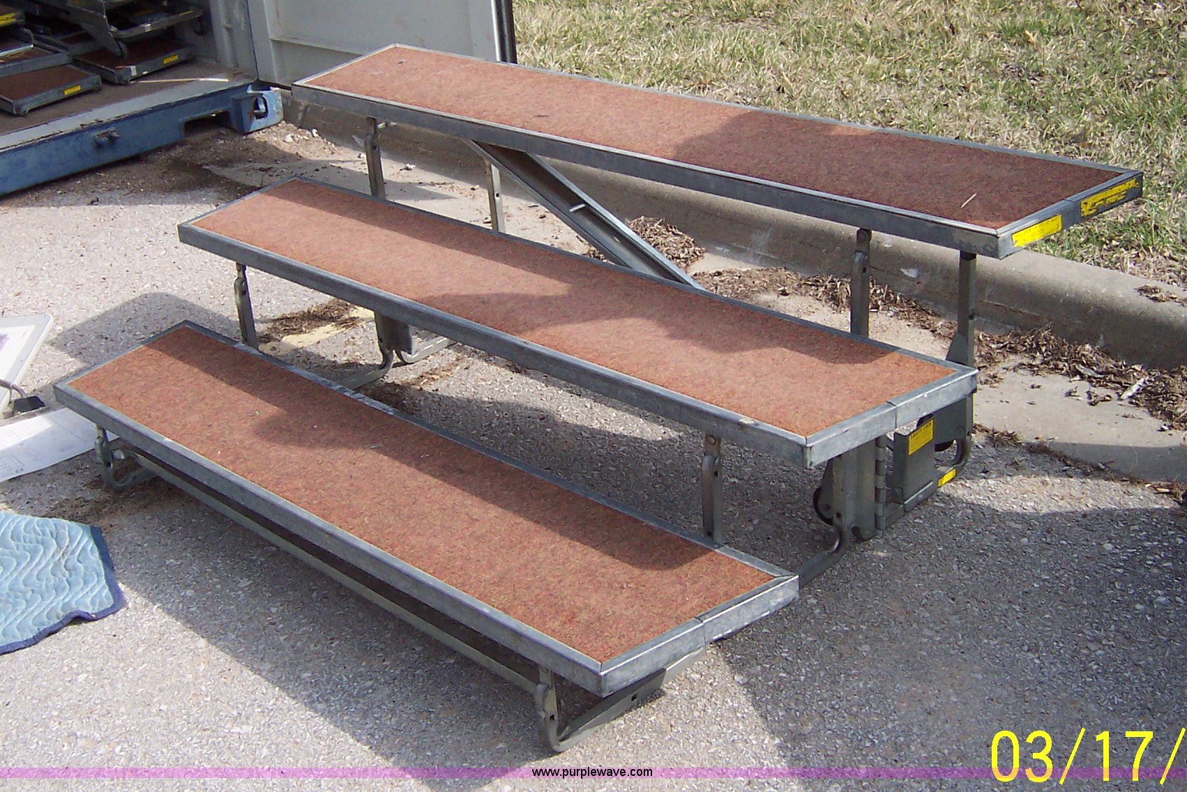 (4) three-step music risers in Lawrence, KS | Item 4426 sold | Purple Wave