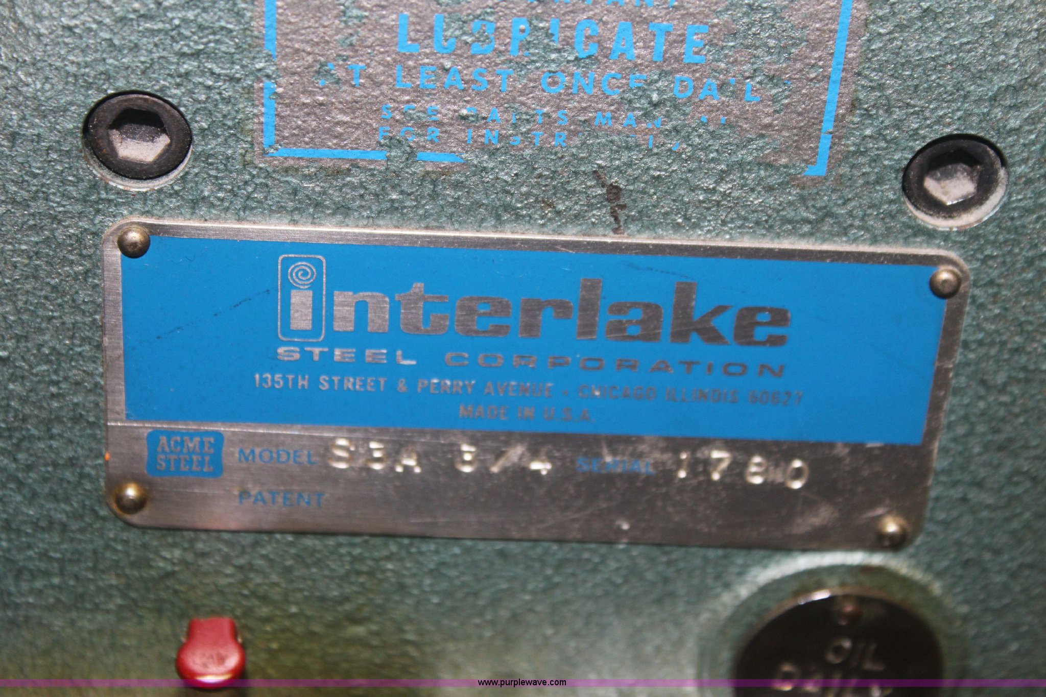 Interlake S3A book stitching machine in Wichita, KS | Item 6110 sold ...