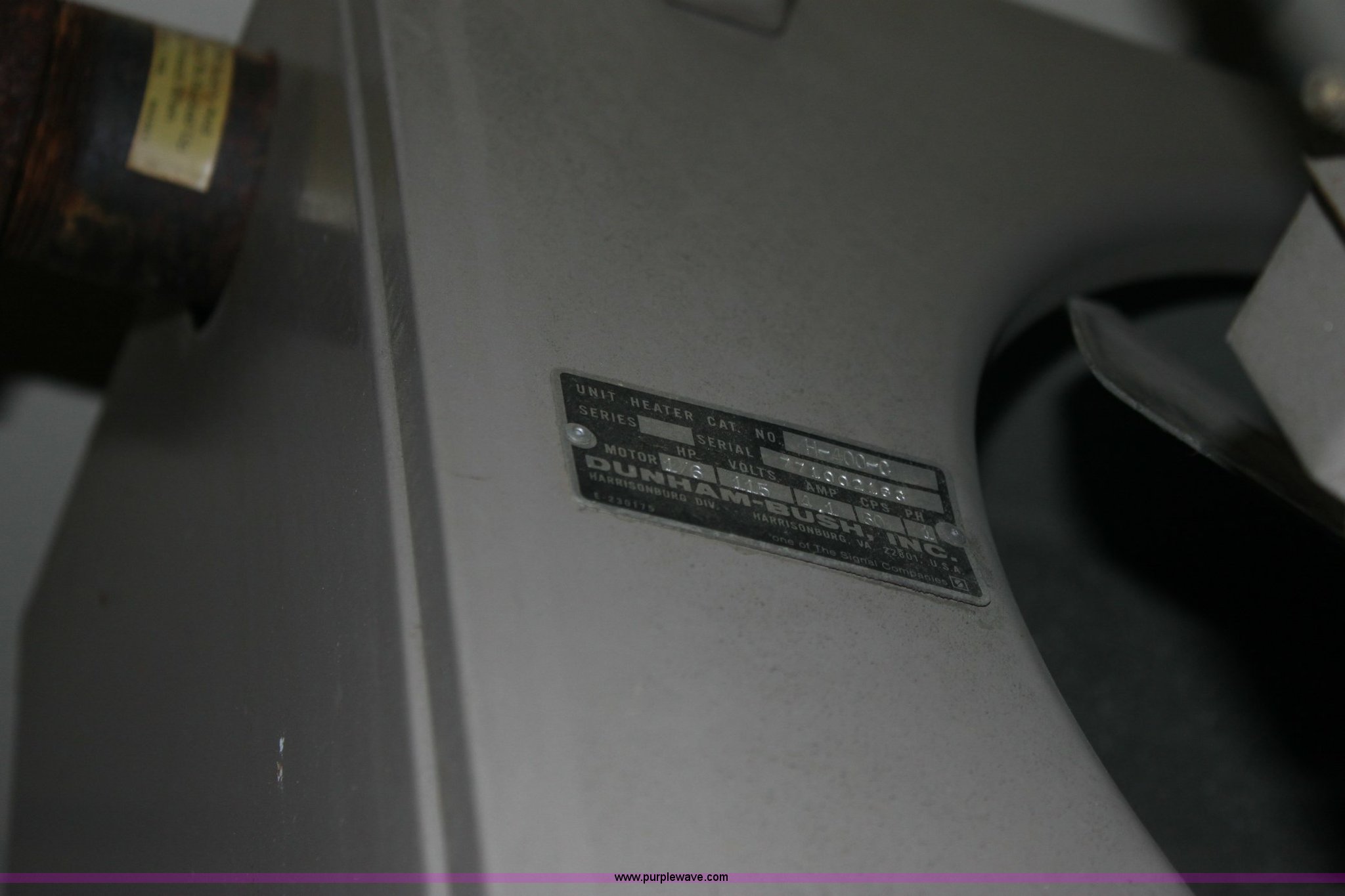 Dunham-Bush shop heater in Wichita, KS | Item 6521 sold | Purple Wave