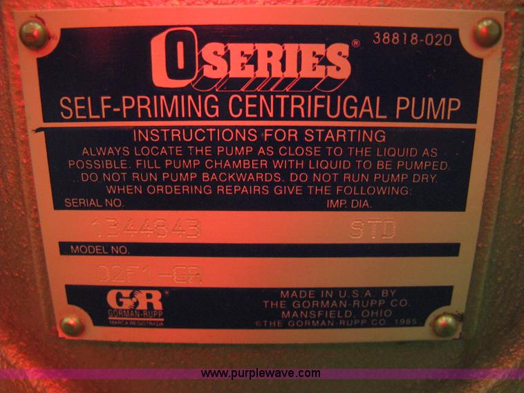 2008 Gorman Rupp 02F1-GR PTO pump in Wichita, KS | Item 8047 sold ...