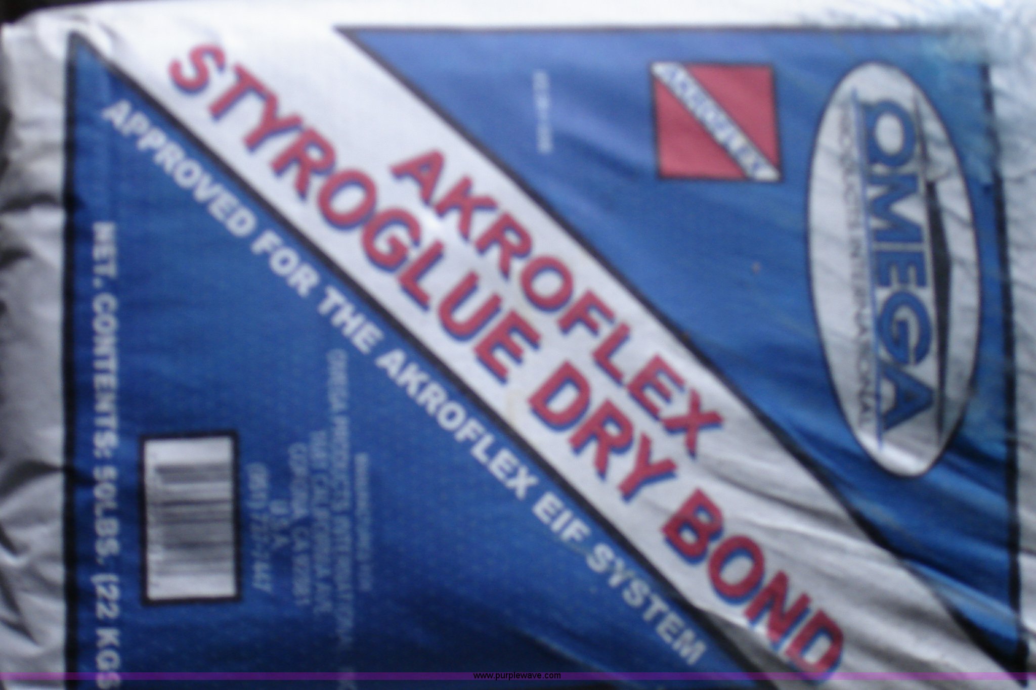 (168) 50 lb bags of Omega Akroflex Styroglue dry bond in Salina, KS ...