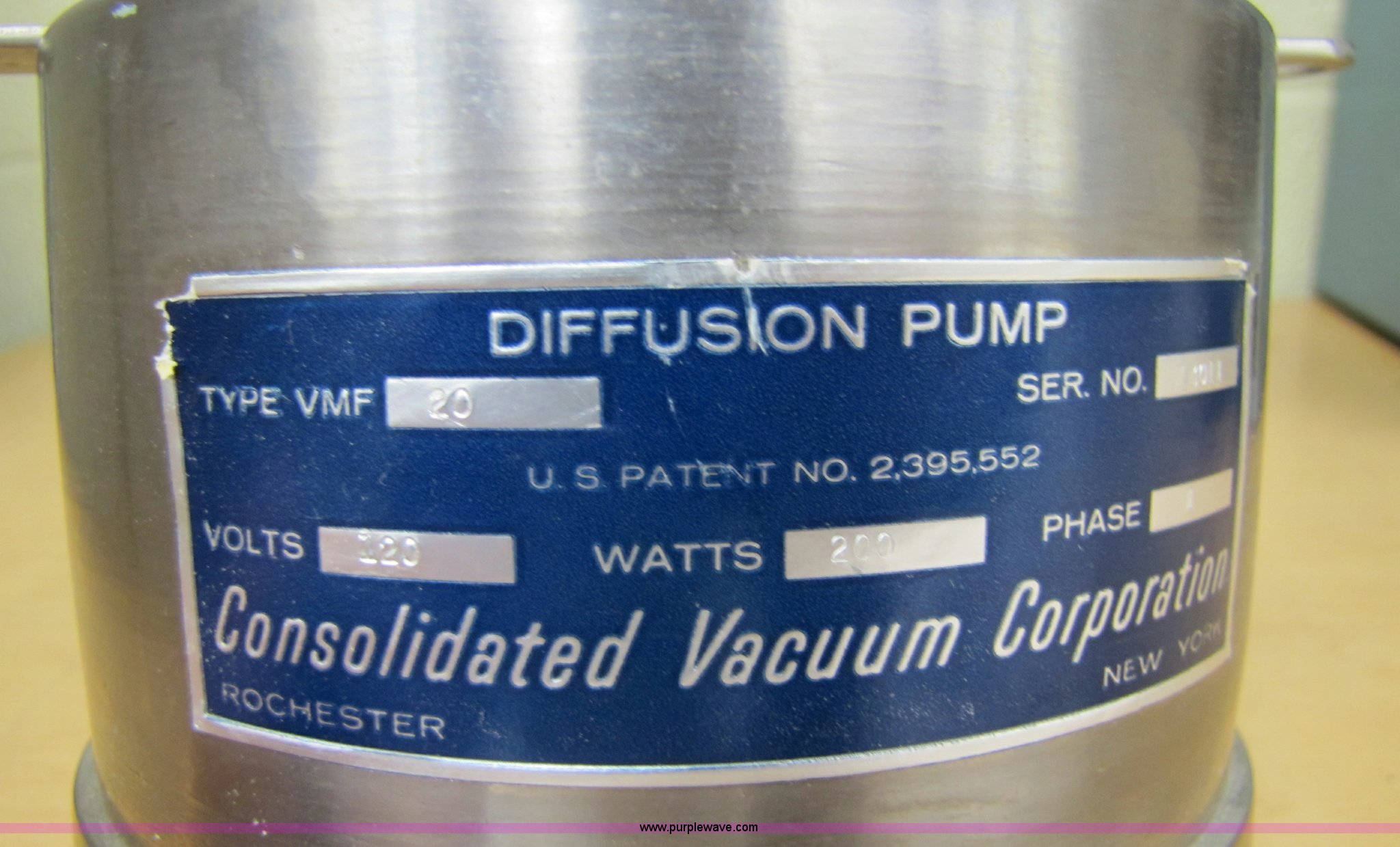 CVC diffusion pump in Manhattan, KS | Item 8713 sold | Purple Wave