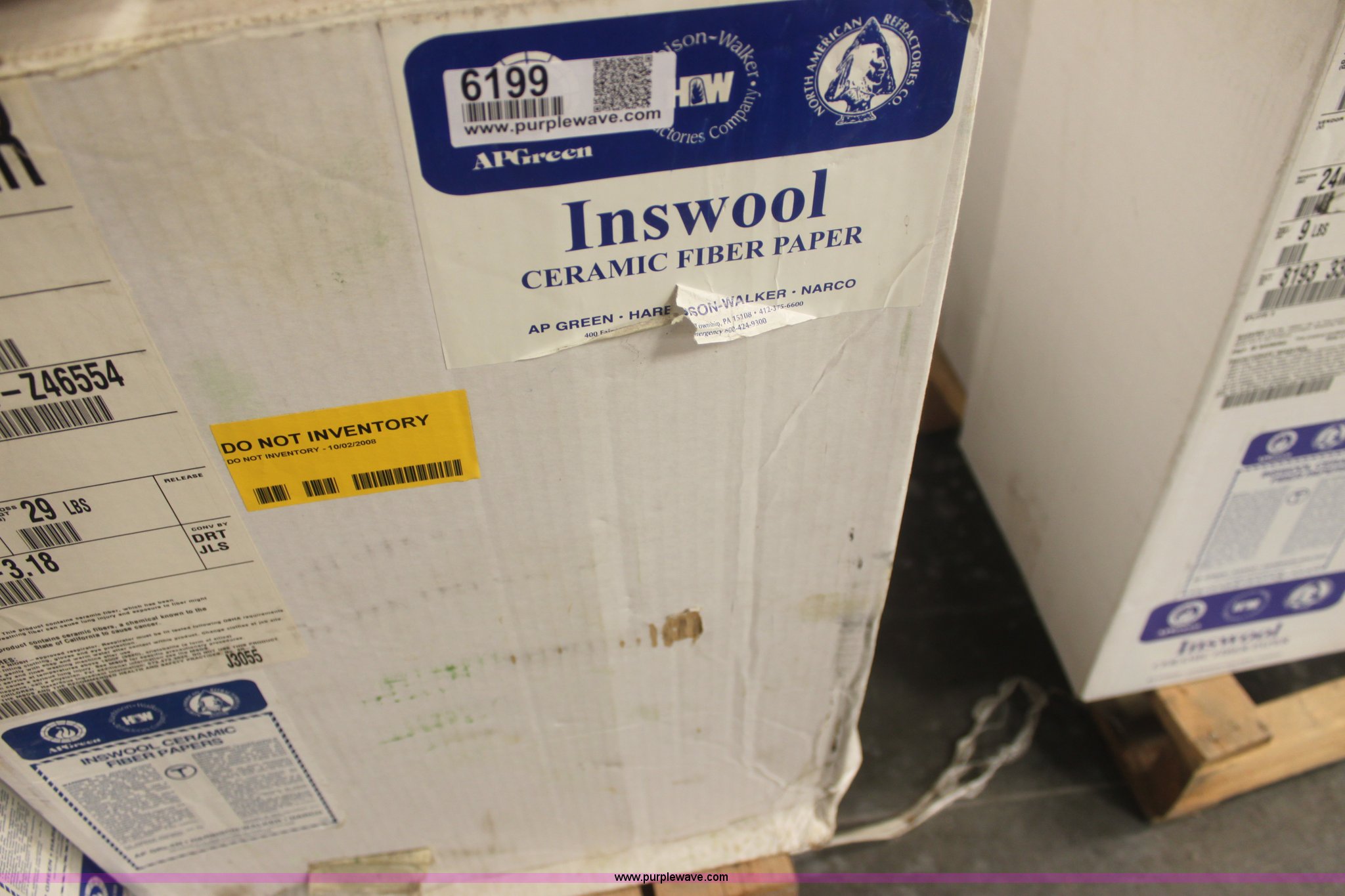 (4) boxes of Harbison Walker Inswool ceramic fiber paper in Colwich, KS ...