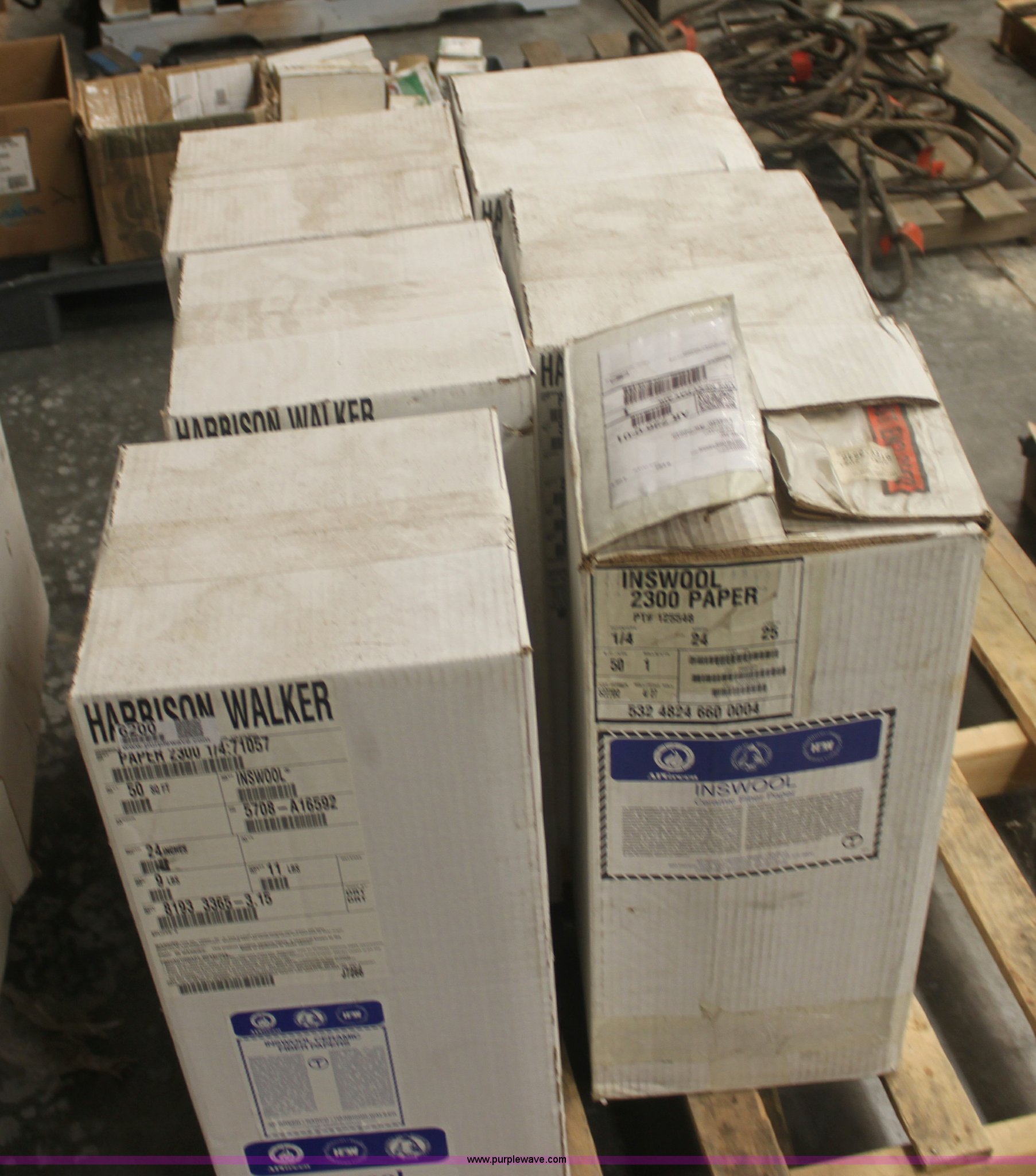 (6) boxes of Harbison Walker Inswool ceramic fiber paper in Colwich, KS ...