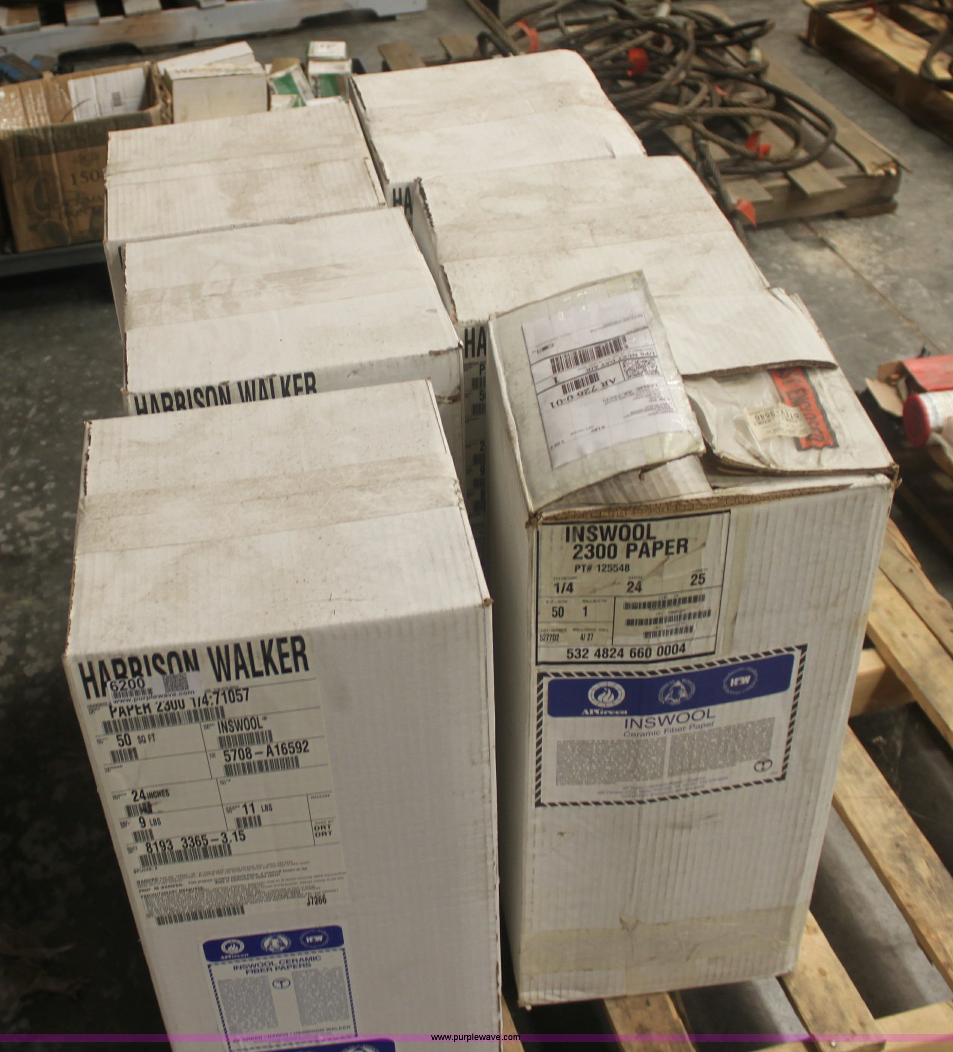 (6) boxes of Harbison Walker Inswool ceramic fiber paper in Colwich, KS ...