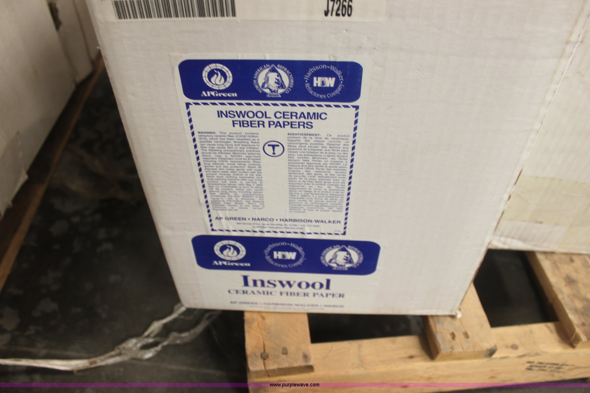(6) boxes of Harbison Walker Inswool ceramic fiber paper in Colwich, KS ...