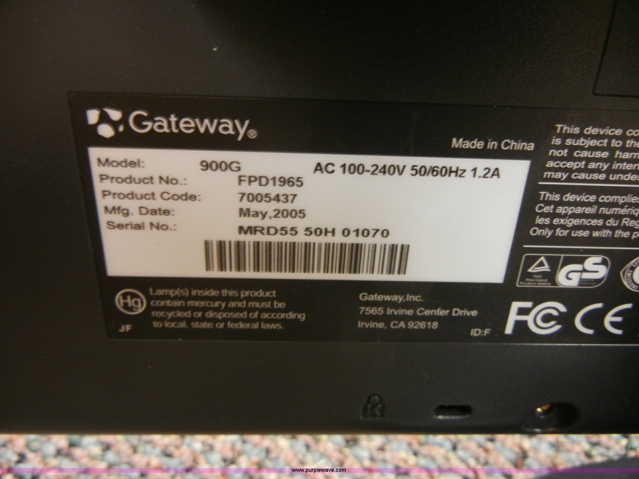 (12) 2005 Gateway 900G monitors in Manhattan, KS | Item A9875 sold ...