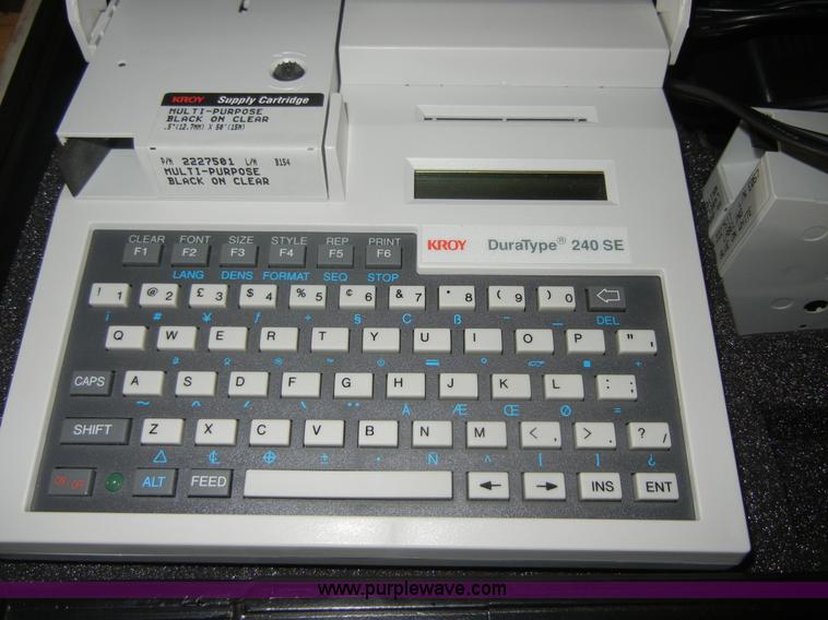 Kroy Duratype 240SE label maker in Fort Riley, KS | Item A9189 sold ...