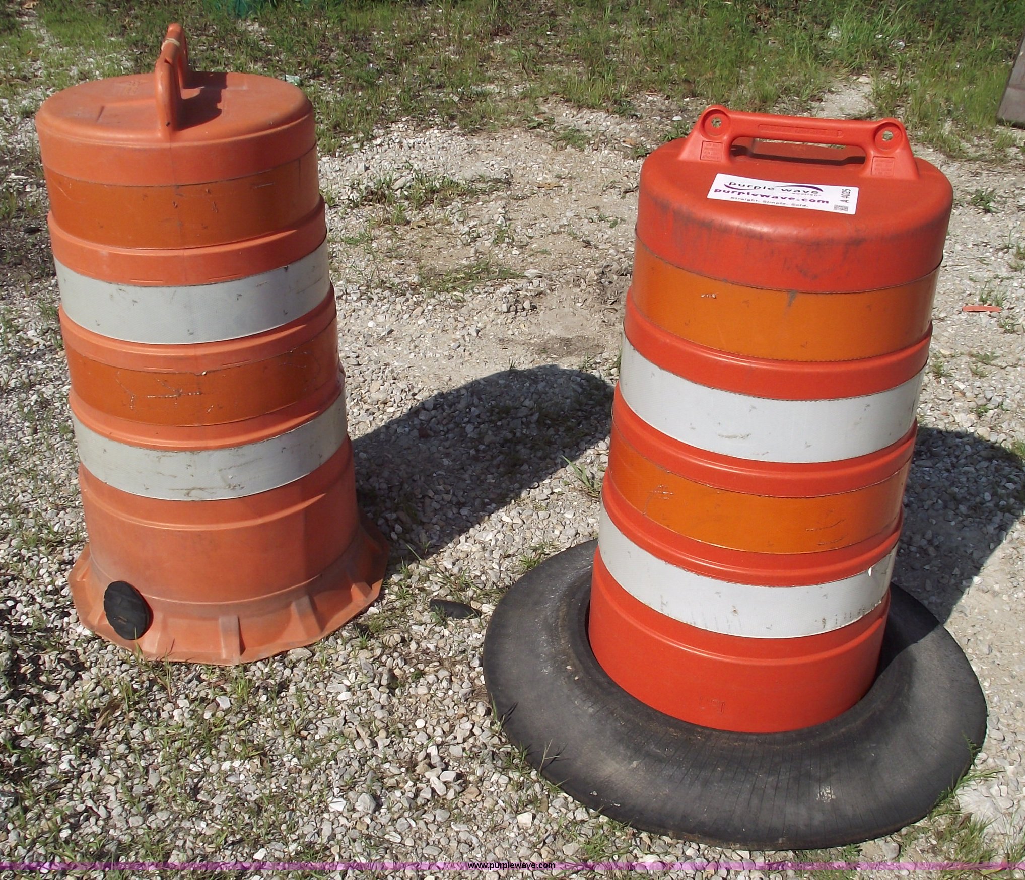 Approximately 100 traffic barrels in Columbia, MO | Item A4025 sold ...