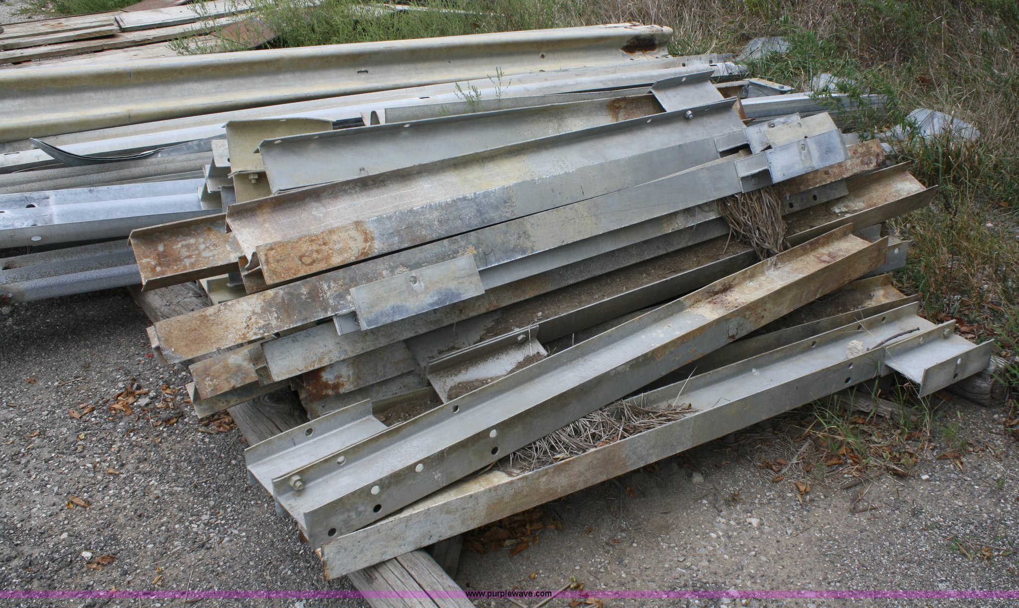Approximately 24 galvanized I-beam guard rail posts in Baldwin City, KS ...