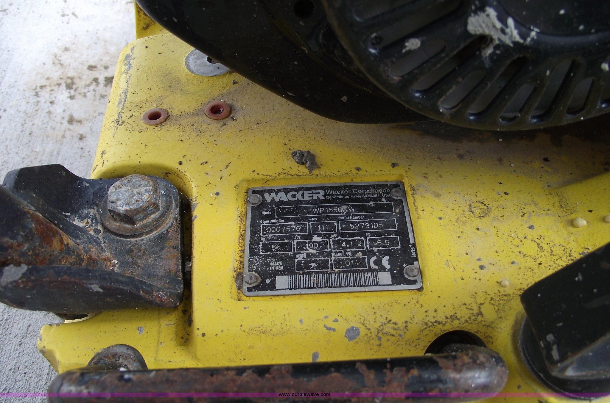 Wacker WP1550 plate compactor in Liberty, MO | Item B9141 sold | Purple ...