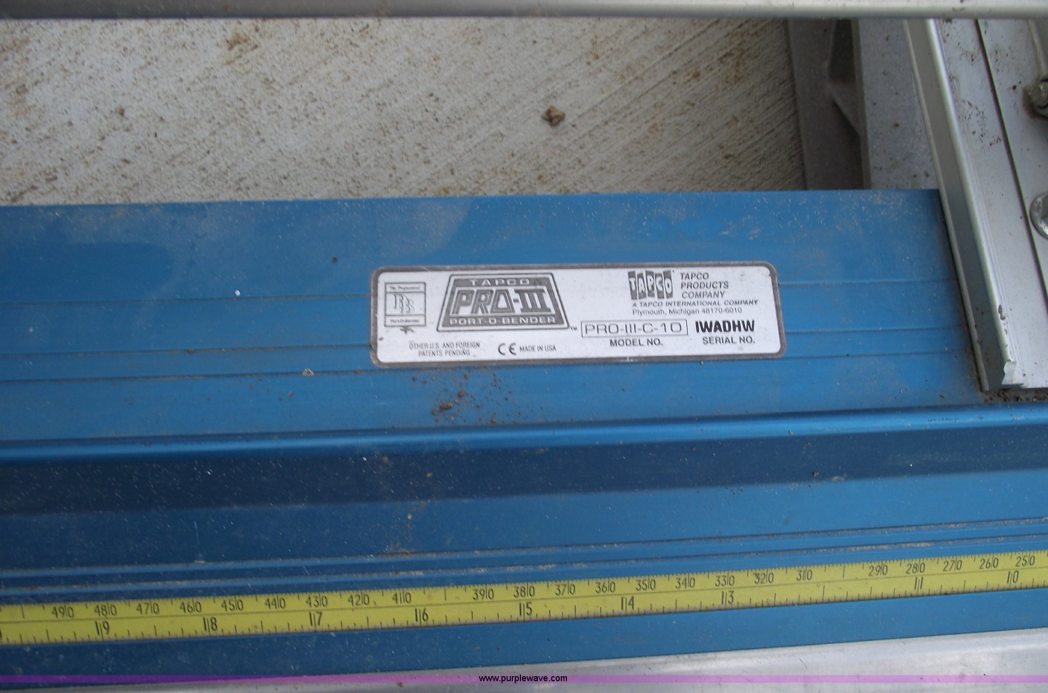 Tapco Pro III porta bender aluminum brake in Liberty, MO | Item B9150 ...