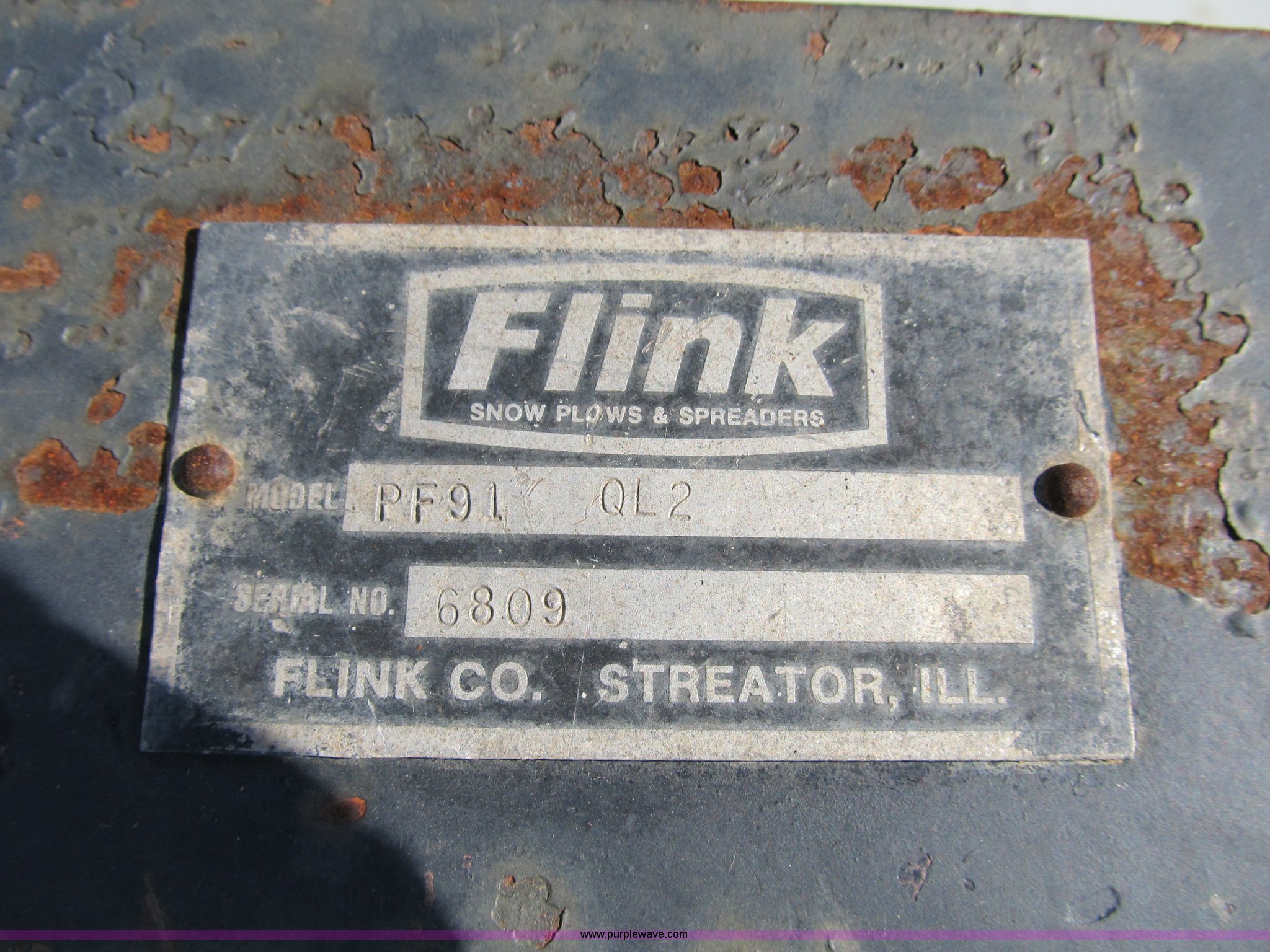 Flink 11' snow plow in Topeka, KS | Item A2432 sold | Purple Wave
