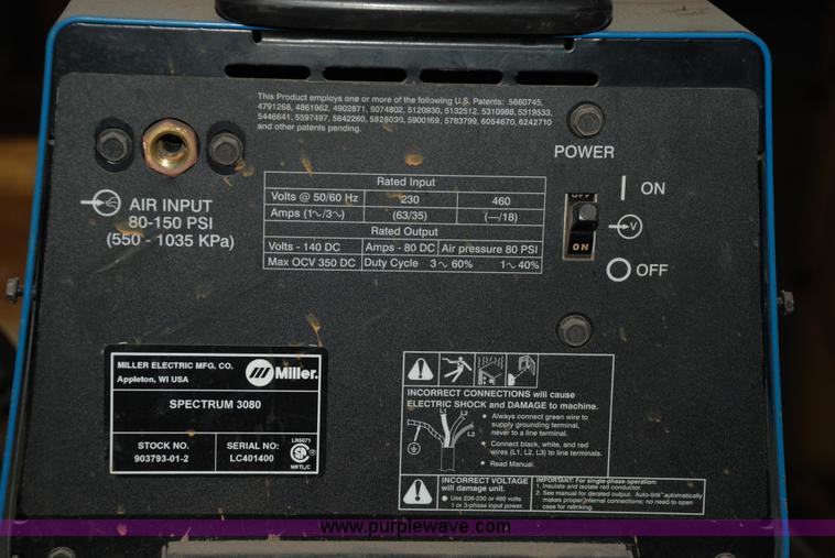 Miller Spectrum 3000 plasma cutter in Lawrence, KS | Item A1557 sold ...