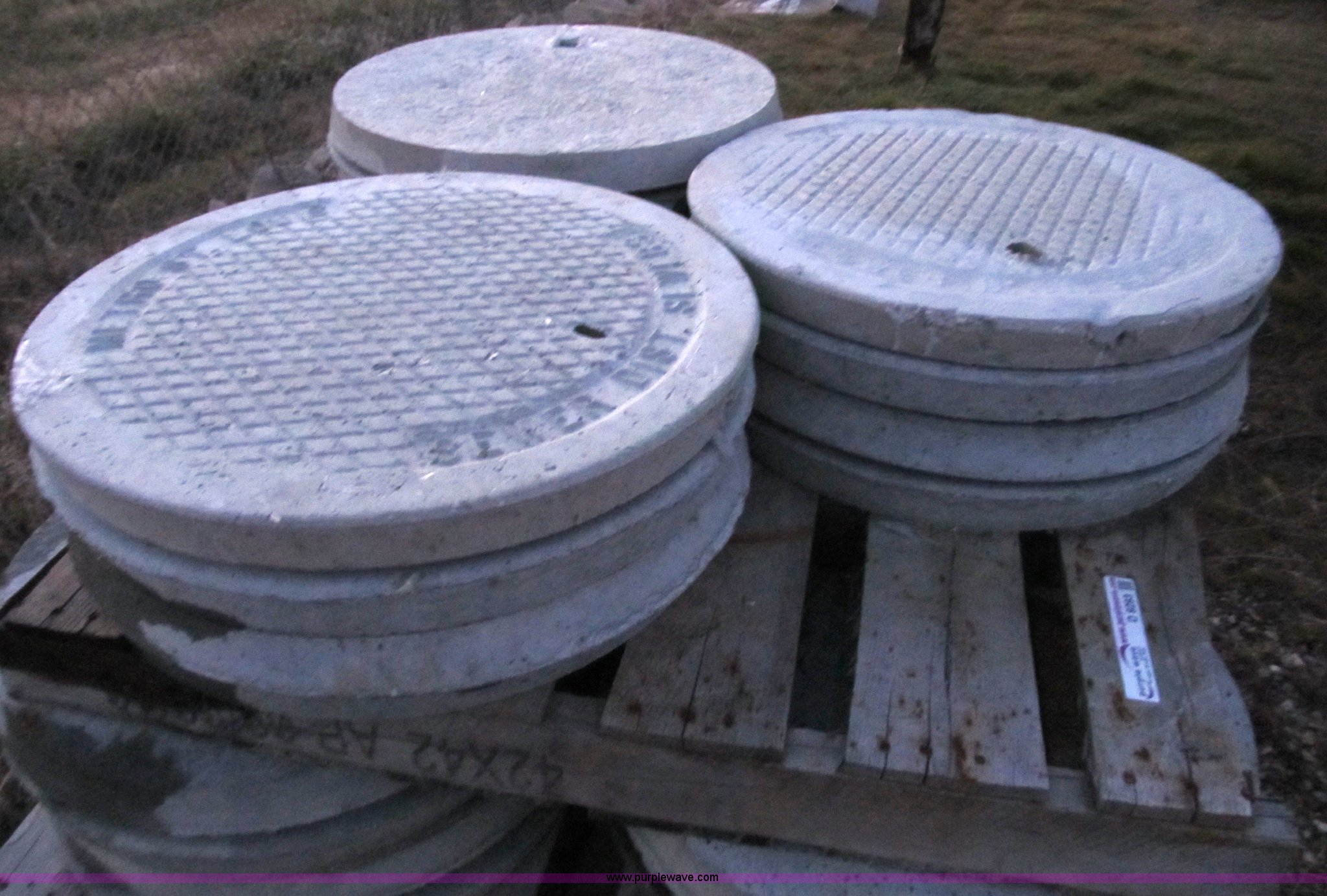 (40) precast concrete sewer lids in Troy, MO | Item D9293 sold | Purple ...
