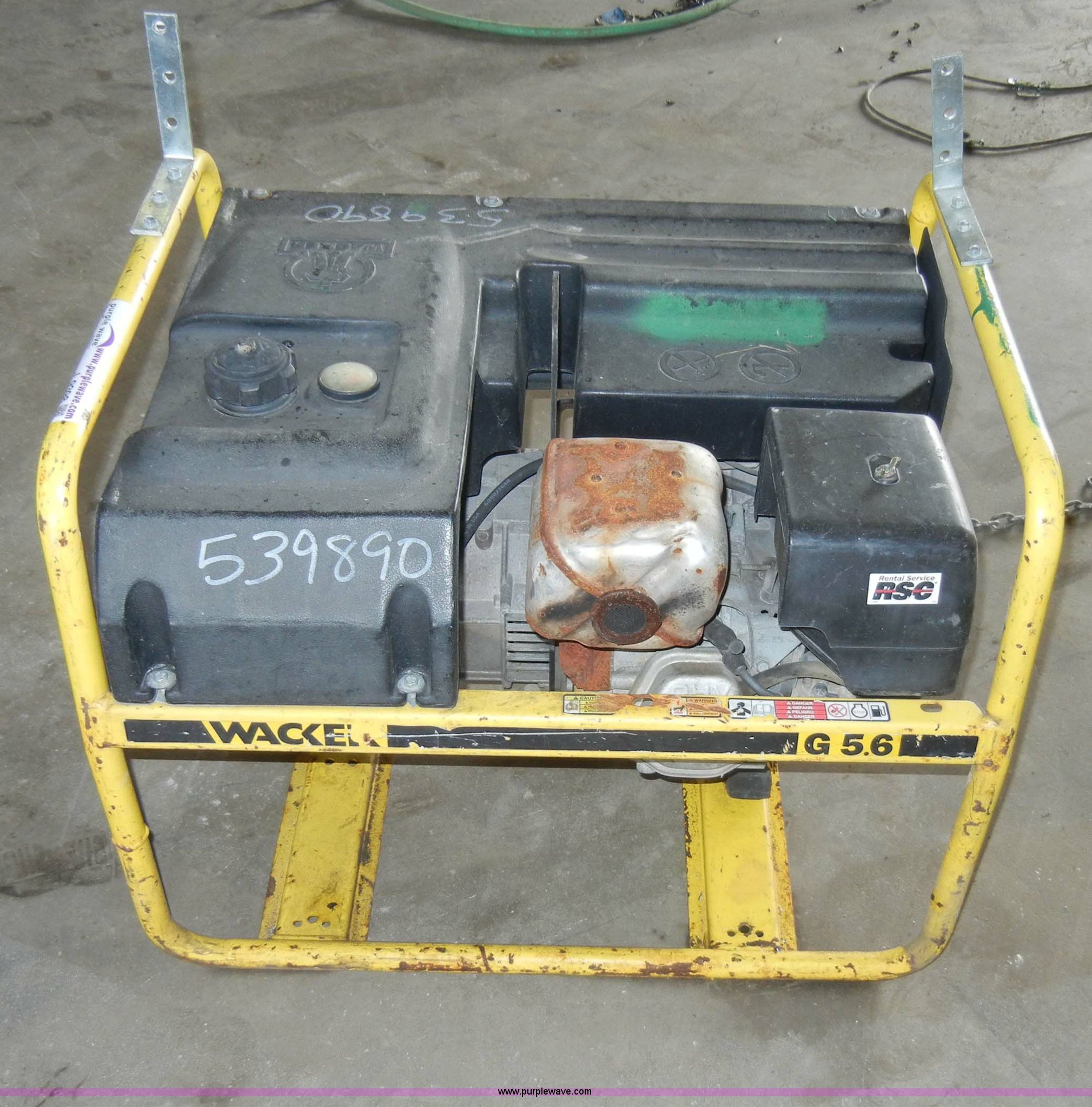 Wacker G 5.6 generator in Tonganoxie, KS | Item J9398 sold | Purple Wave