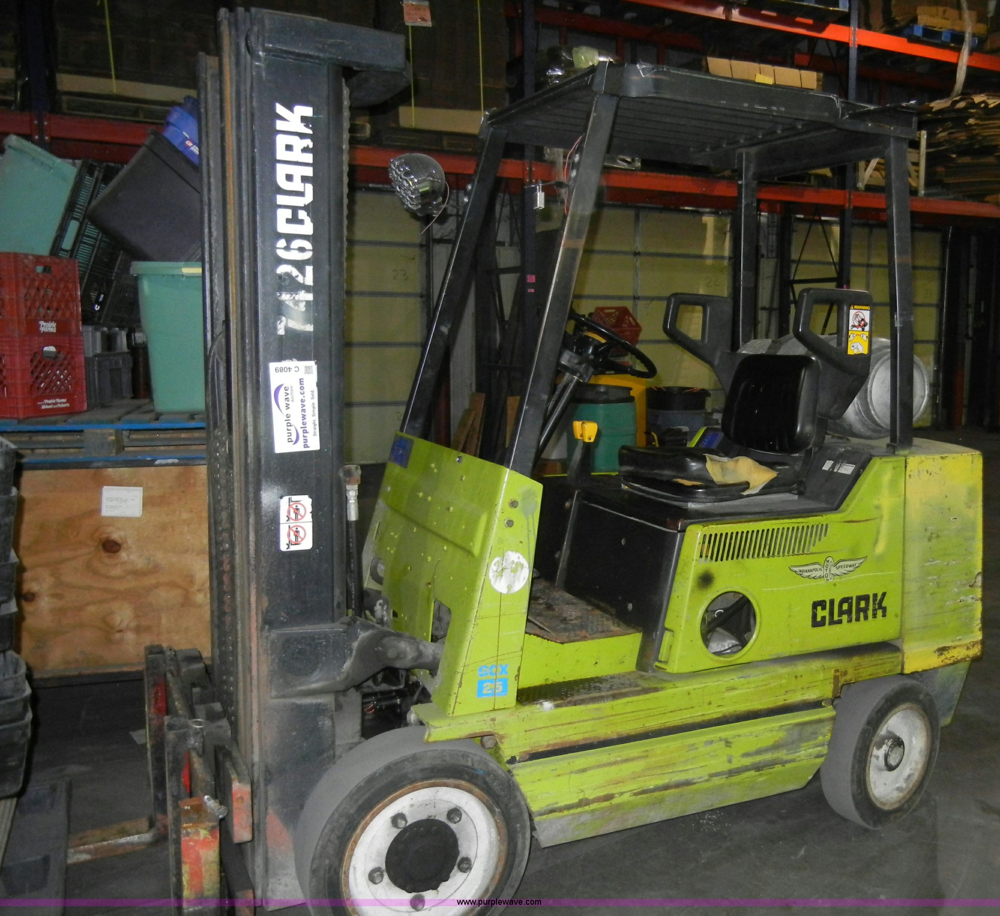 1986 Clark GCX25 forklift in Spring Hill, KS | Item C4089 sold | Purple ...