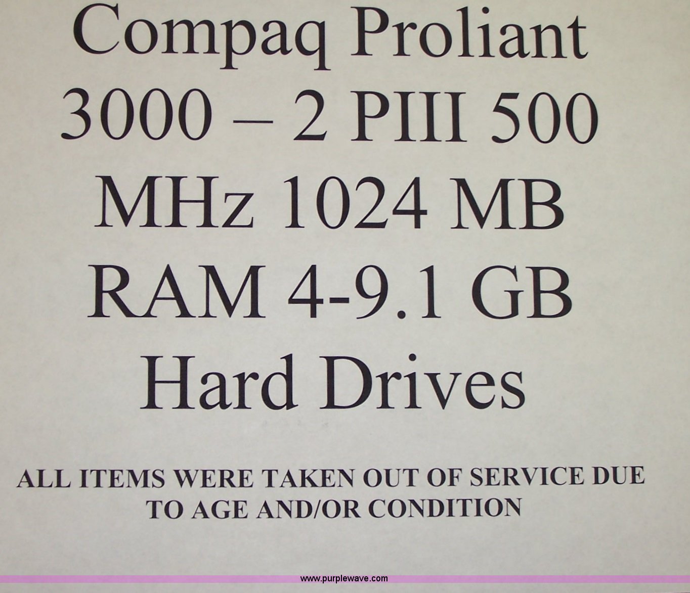 Compaq Proliant 3000 computer in Spring Hill, KS | Item B1168 sold ...