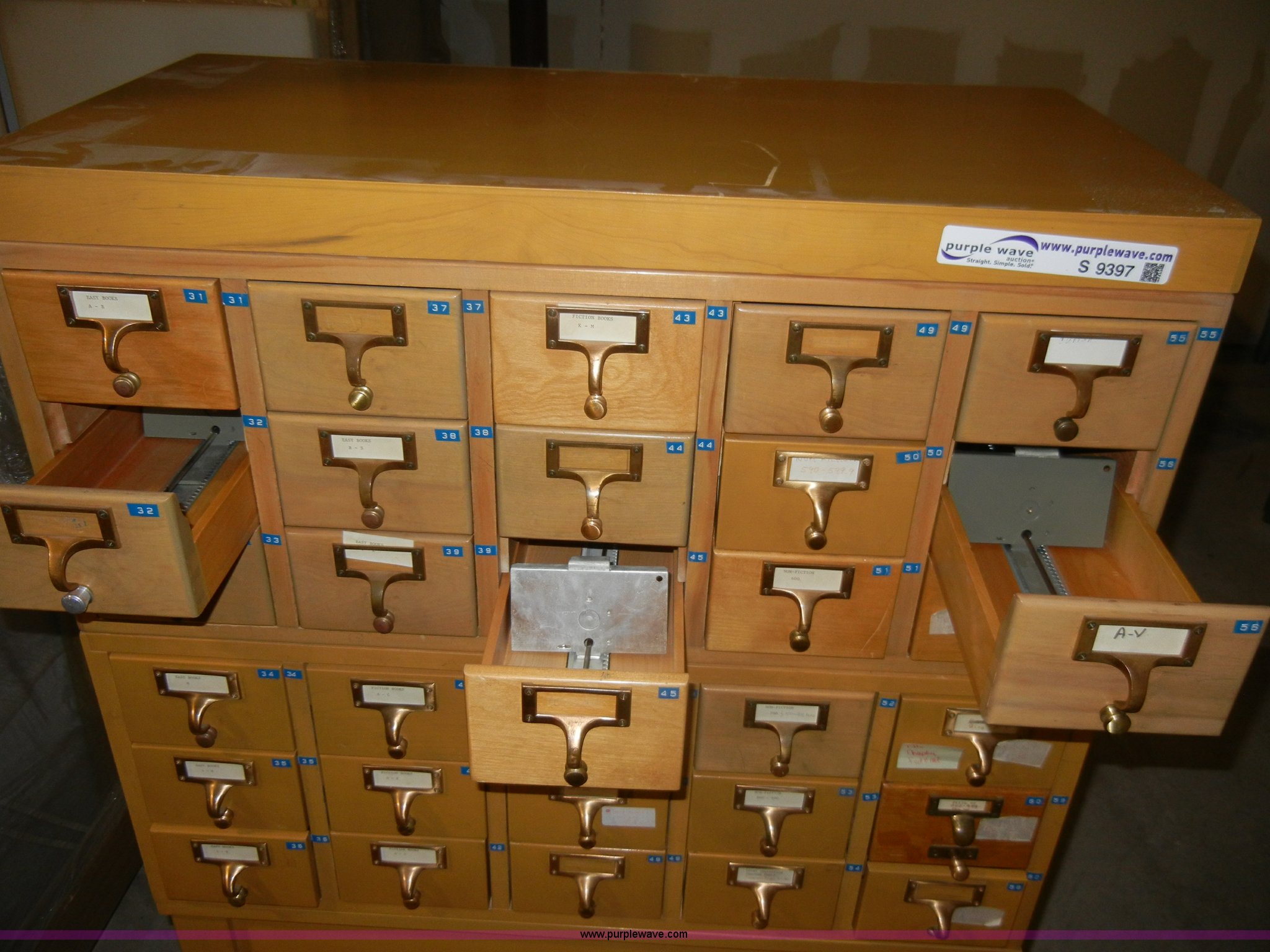 (3) library card boxes in Junction City, KS | Item S9397 sold | Purple Wave