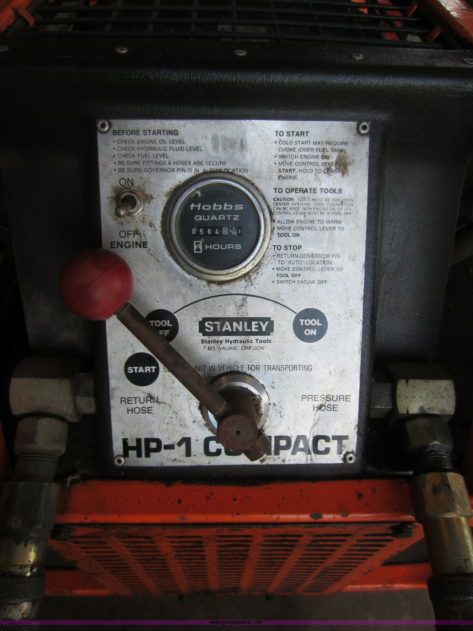 Stanley gas powered hydraulic pump in Fredonia, KS | Item V9110 sold ...