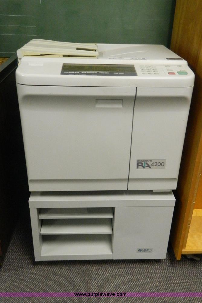 Risograph RA4200 photo copier in Claflin, KS | Item T9324 sold | Purple ...