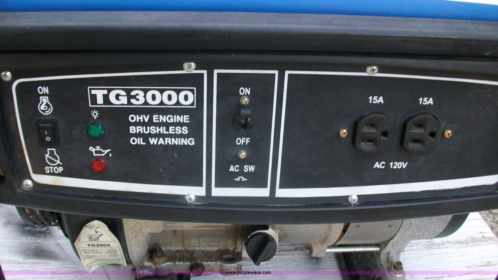 Portable TG3000 generator in Wamego, KS | Item B1433 sold | Purple Wave