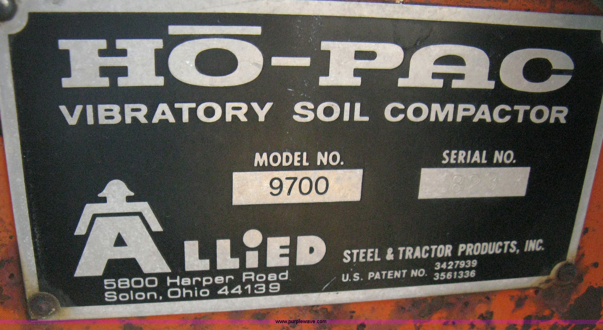 Allied Ho-Pac 9700 vibratory soil compactor in Wichita, KS | Item R9622 ...