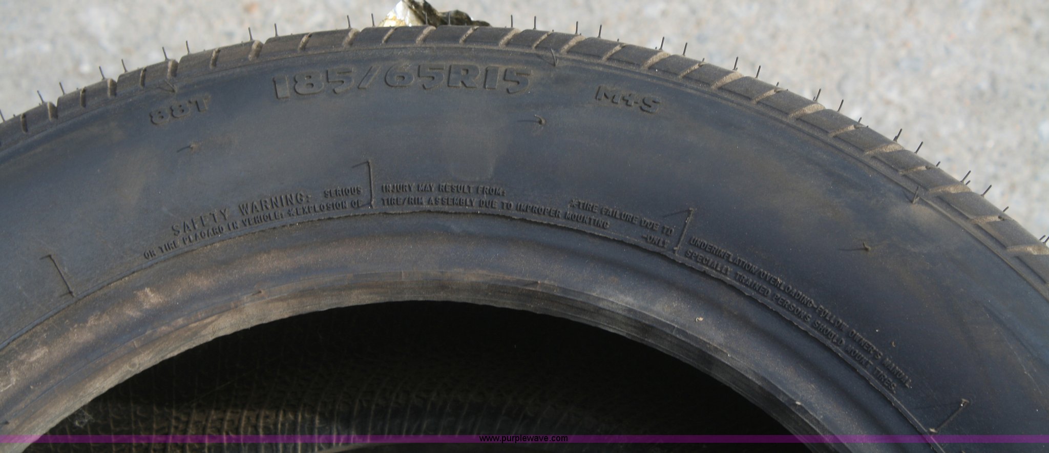 (3) Roadmaster 185/65R15 tires in Holton, KS | Item U9639 sold | Purple ...