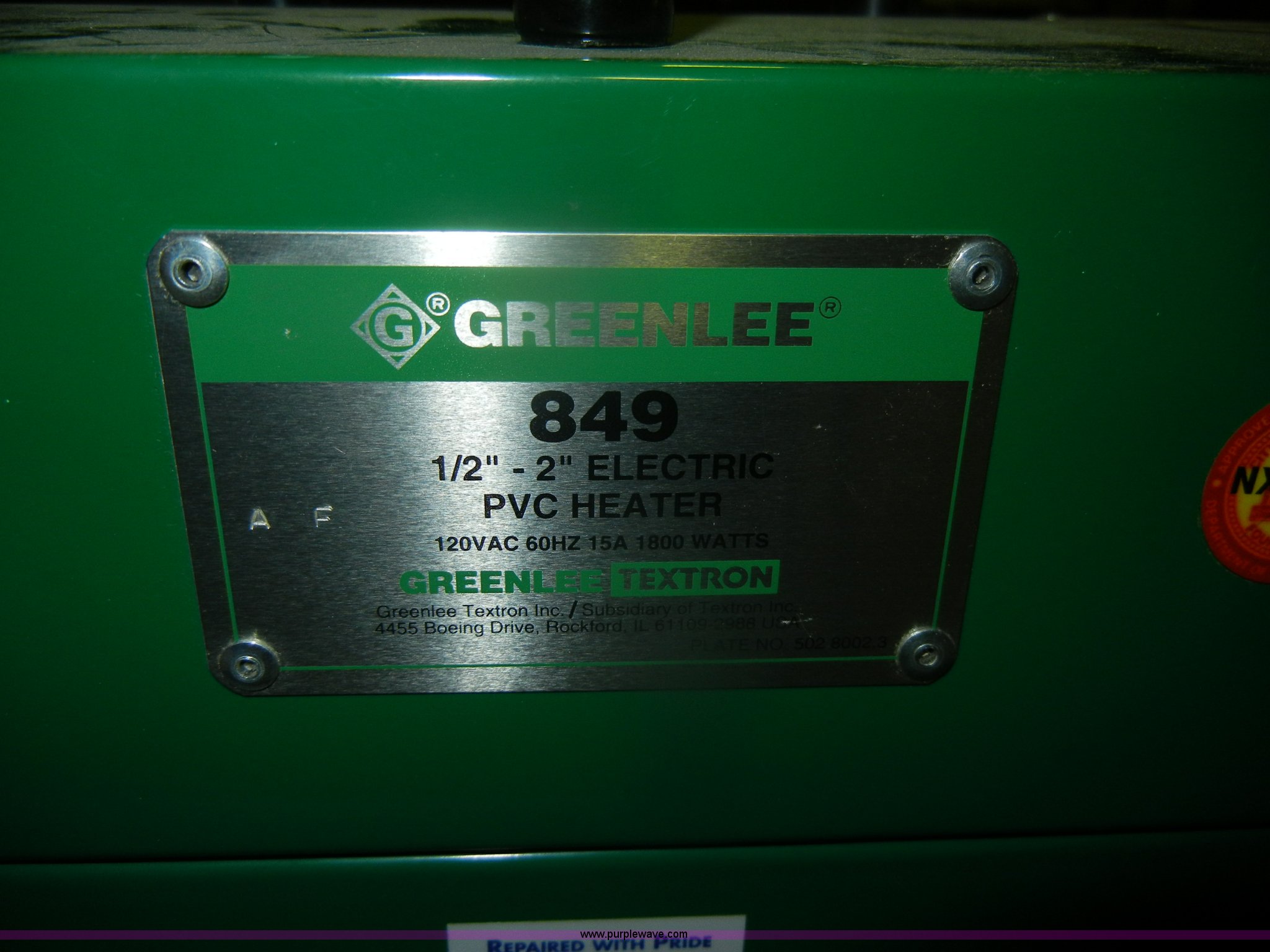 Greenlee 849 electric PVC heater in Rapid City, SD | Item O9667 sold ...