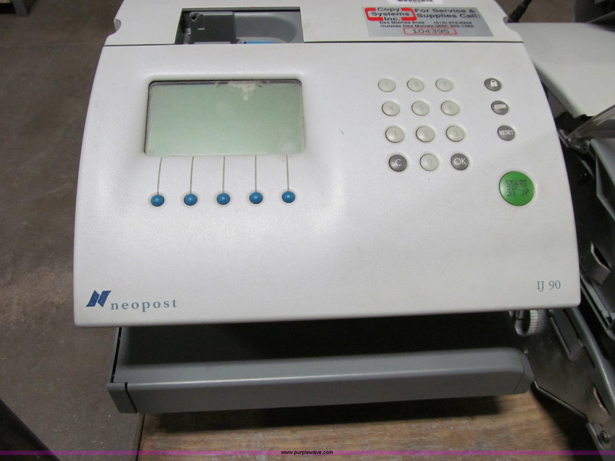 NeoPost IJ90 mailing machine in Des Moines, IA | Item D7080 sold ...