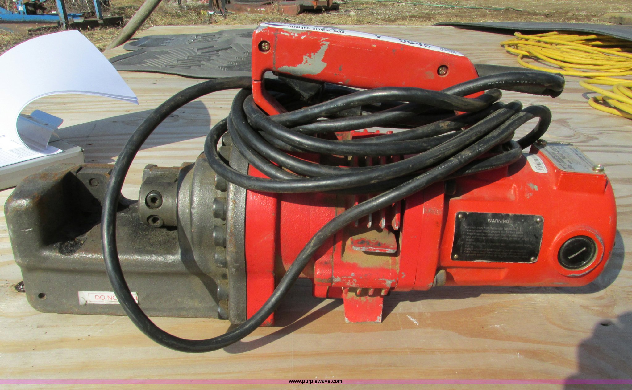 Electro-hydraulic rebar cutter in Sibley, MO | Item Y9645 sold | Purple ...