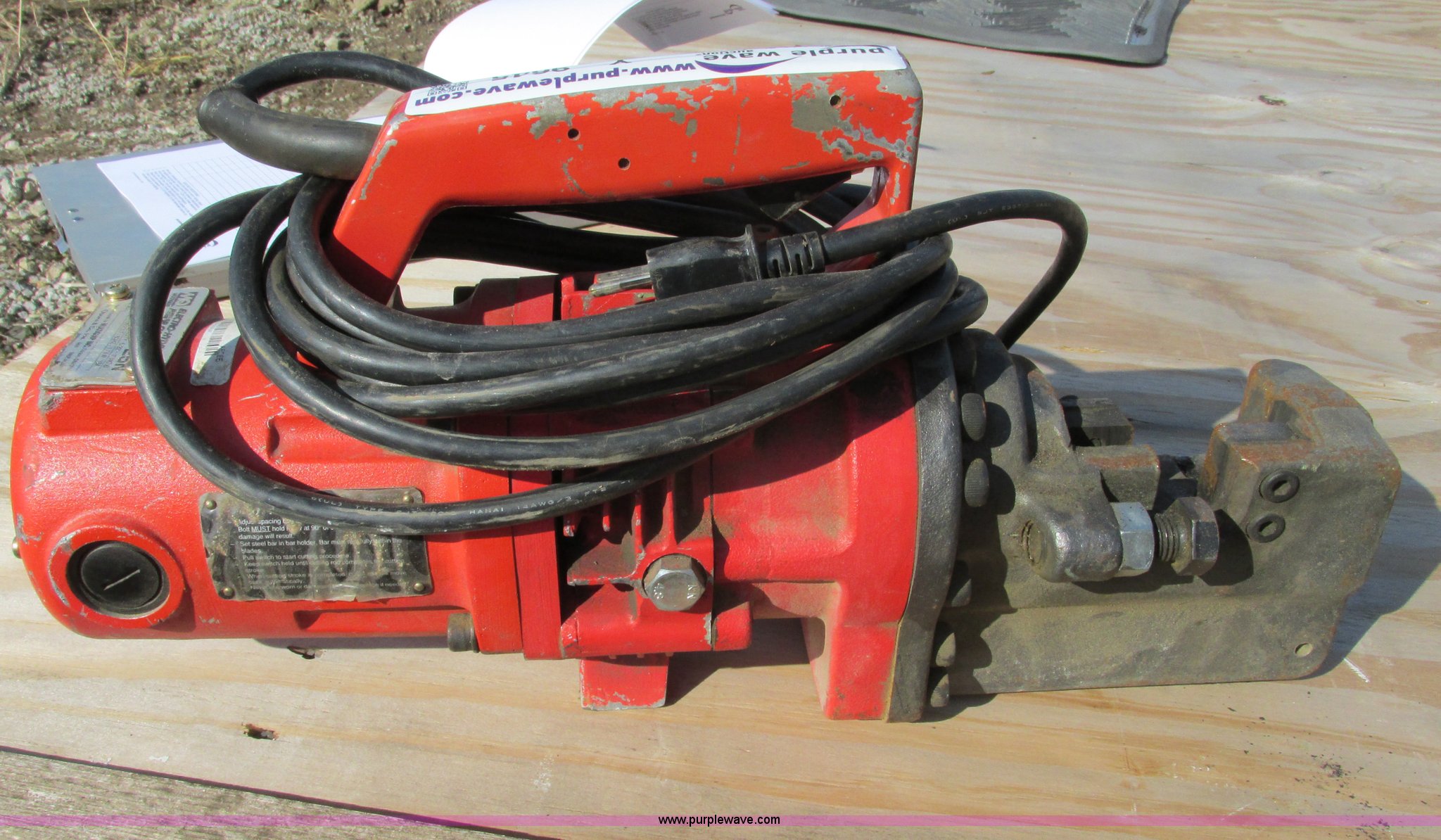 Electro-hydraulic rebar cutter in Sibley, MO | Item Y9645 sold | Purple ...