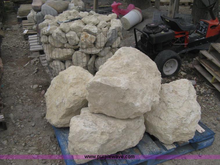 5 limestone boulders on a pallet and 1 basket of mini limestone in ...