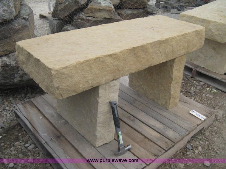 4 foot buff stone bench in Wichita, KS | Item AG9735 sold | Purple Wave