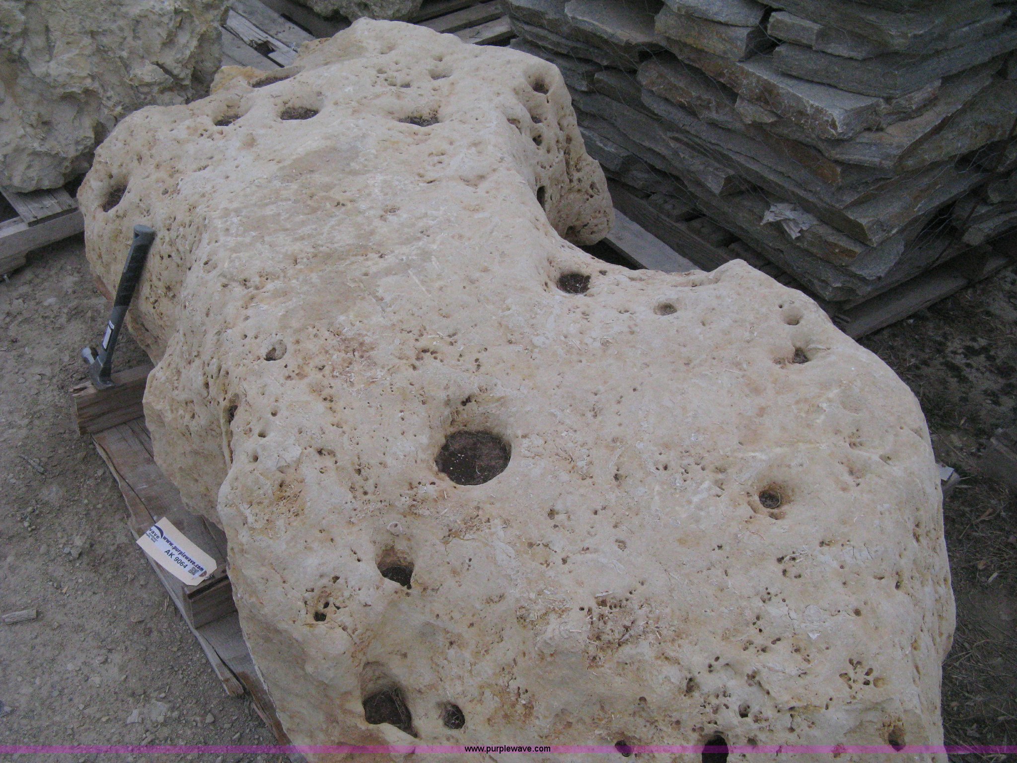 Holey limestone boulder. in Wichita, KS | Item AK9064 sold | Purple Wave