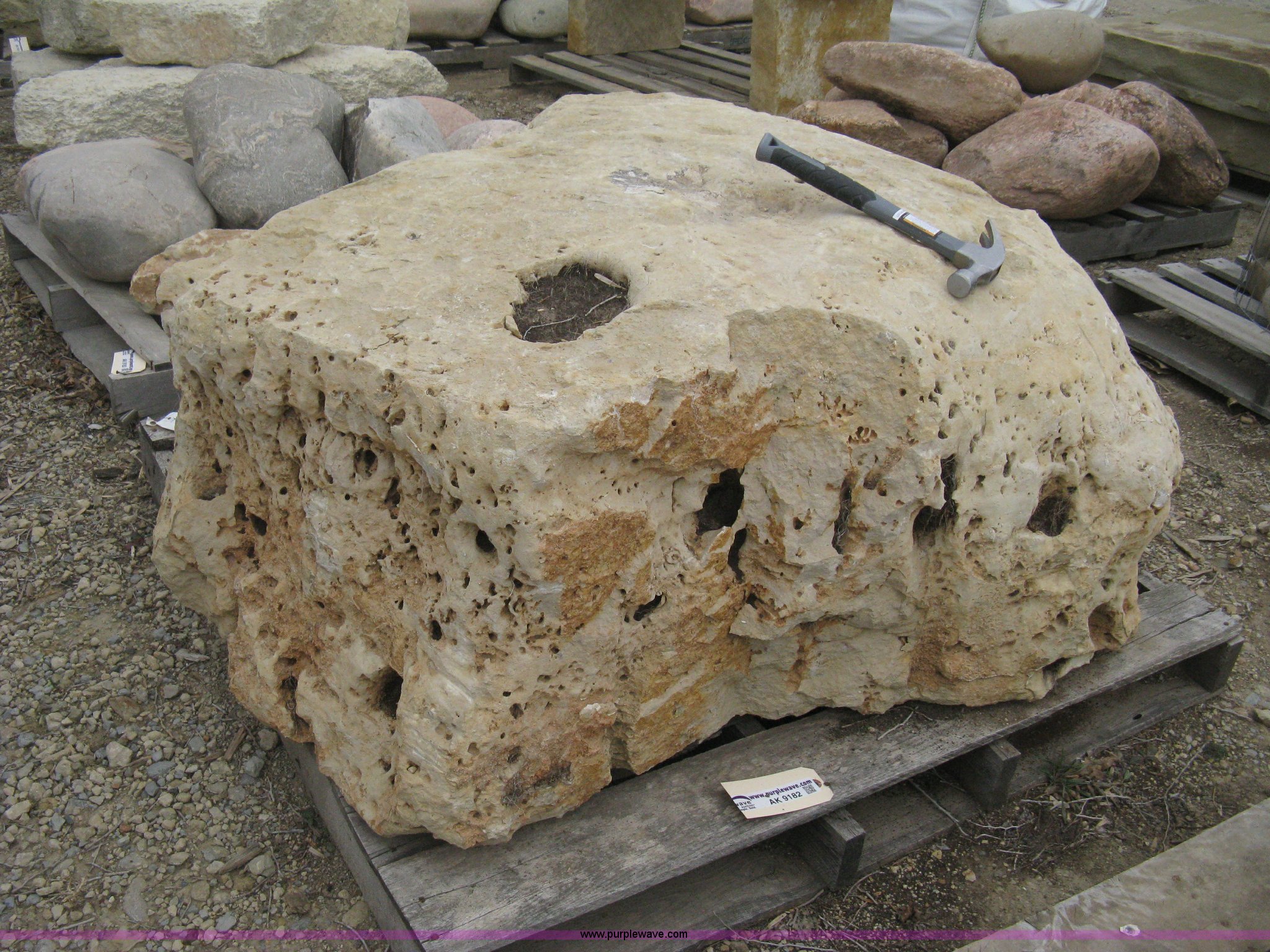 Holey Kansas limestone boulder in Wichita, KS | Item AK9182 sold ...